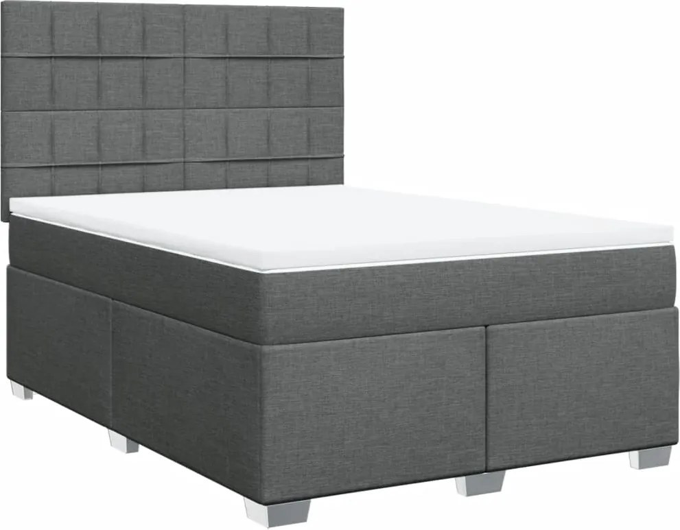 Box spring postel s matrací tmavě šedá 160x200 cm textil 3290540