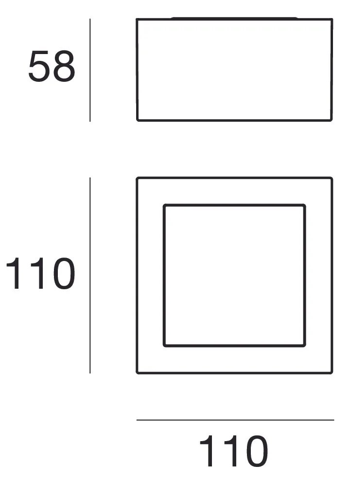 Linea Light 8227 Box_SQ, bílé stropní svítidlo 7W LED 3000K, 11x11cm