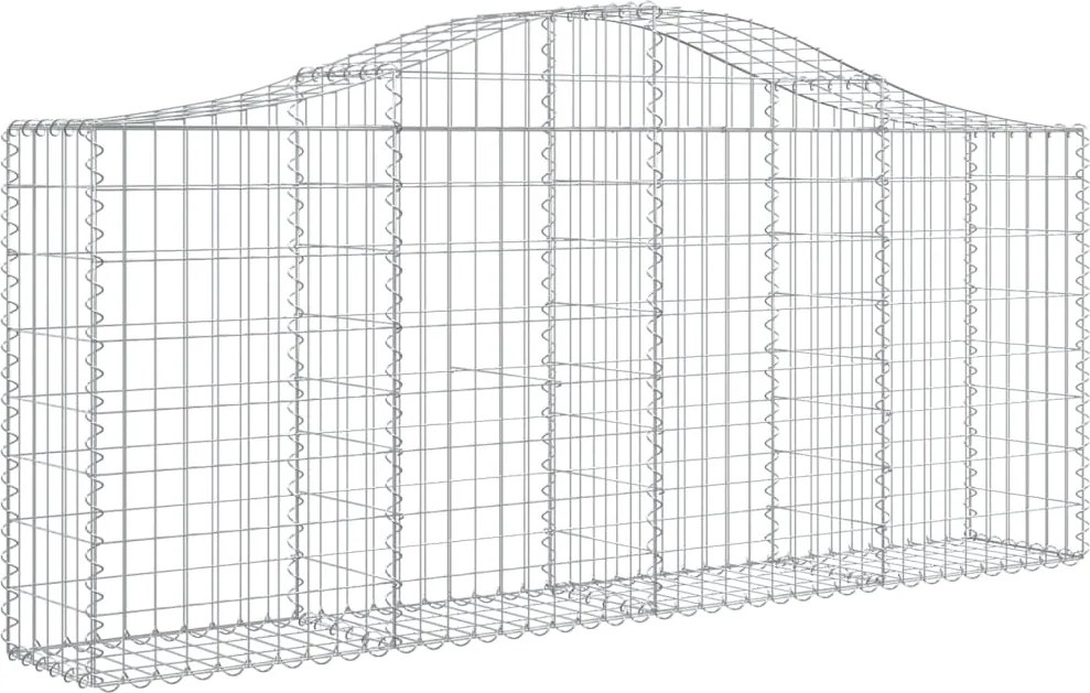 Klenuté gabionové koše 9 ks 200x30x80/100 cm pozinkované železo 3145416