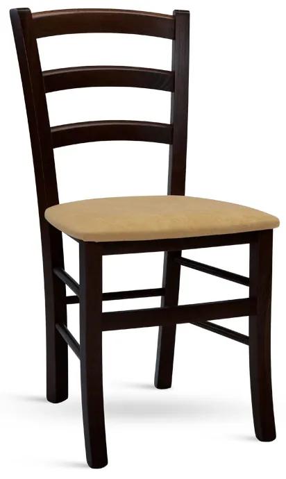 Židle VENEZIA s čalouněným sedákem Odstín: Ořech, Látky: MICROFIBRA marrone 107