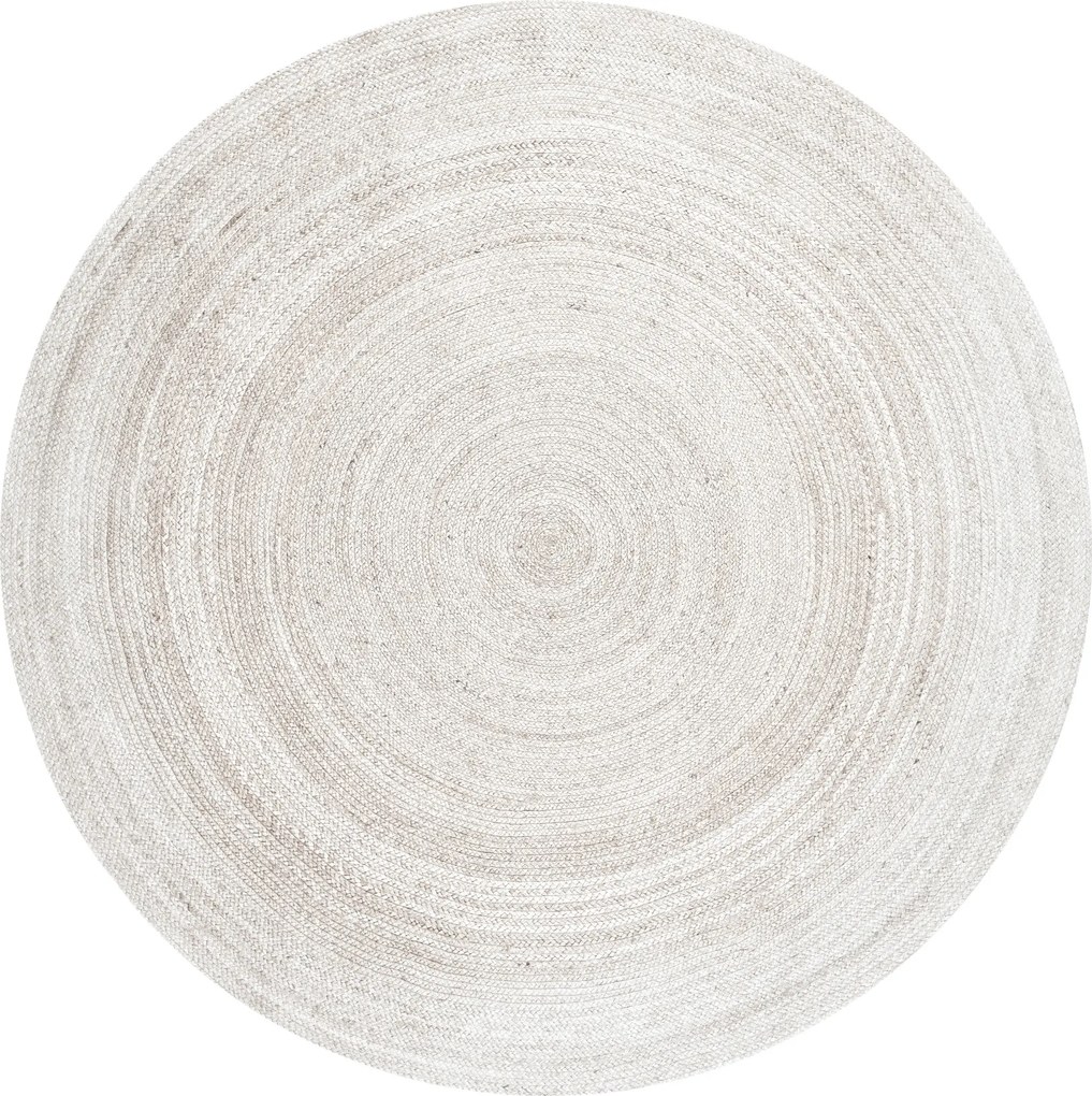 Kusový koberec Jute Braided 106321 White kruh, 100x100 (priemer) kruh, biela, chodba / predsieň, Hanse Home