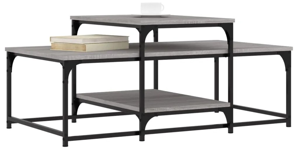 Konferenční stolek šedý sonoma 102x60x45 cm kompozitní dřevo - Default Title