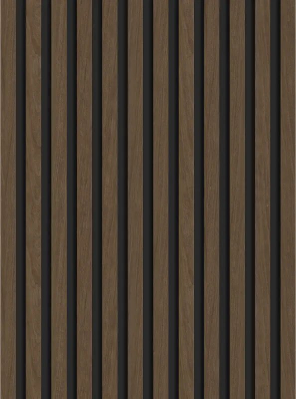Mexen Lam-B, akustické stěnové lamely 275 × 30 cm, HDF deska 4 mm, technická dýha, ořech espresso, S100-275307-3015-019