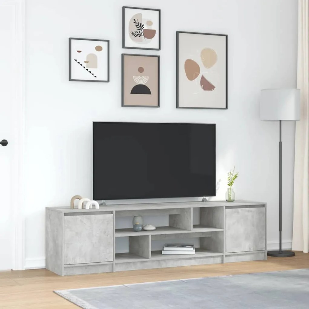 TV skříňka betonově šedá 188,5x41x50 cm kompozitní dřevo