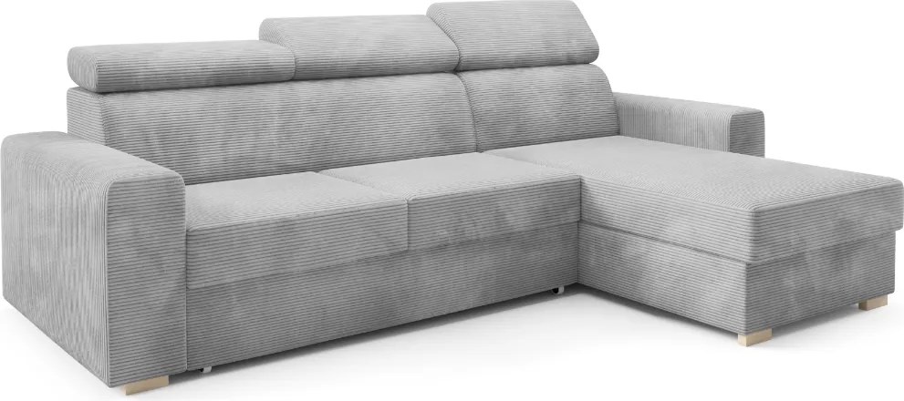 Rohová rozkládací sedací souprava do L MOKKA, 236 cm, s úložným prostorem Roh pohovky: Pravý roh, Barva látky Poso: Béžová (Poso 02)