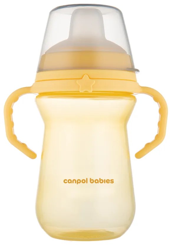 Canpol babies Hrneček se silikonovým pítkem FirstCup 250ml žlutý