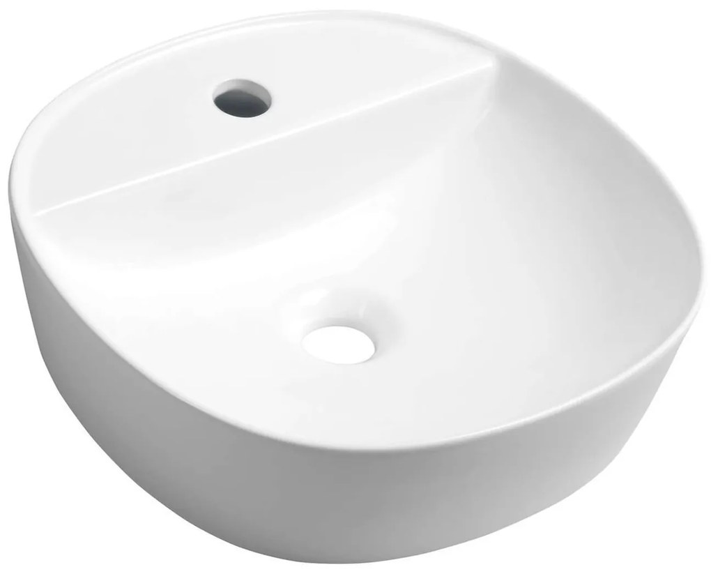 Sapho - Umyvadlo Lugano, průměr 40,5 cm, s 1 otvorem pro baterii, bílá AR491