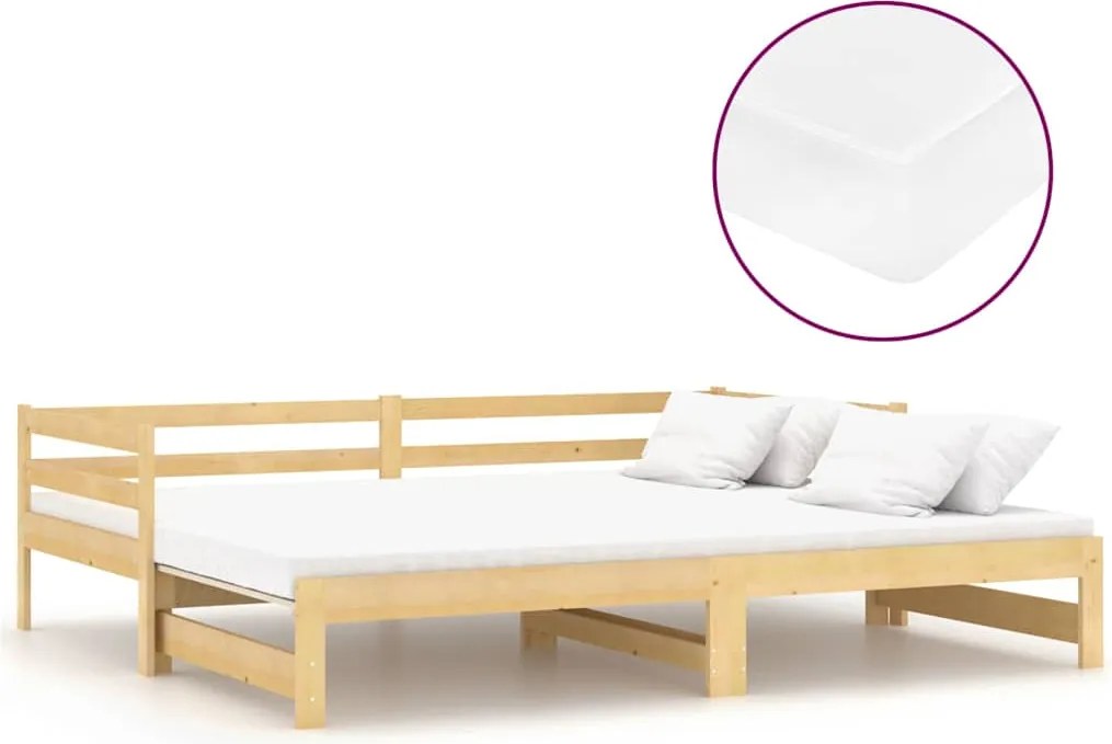 Výsuvná válenda 2× (90 x 200 cm) masivní borové dřevo 3083654