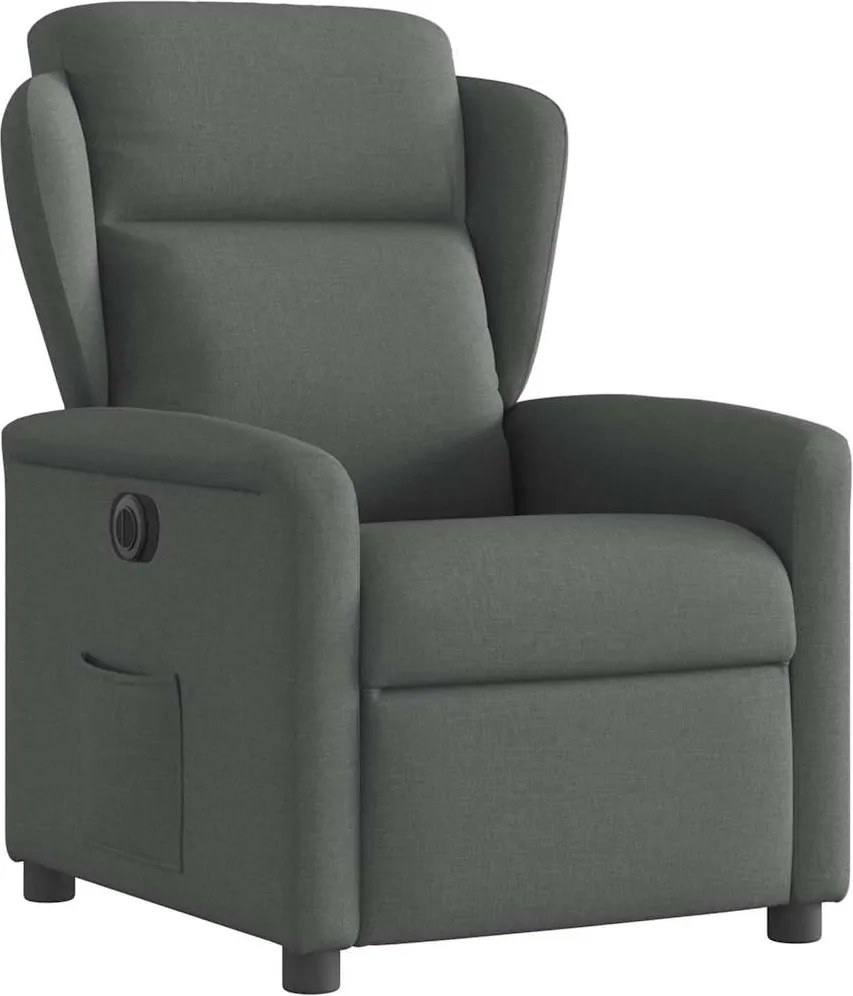 Elektrické polohovací křeslo tmavě šedé textil 3303115