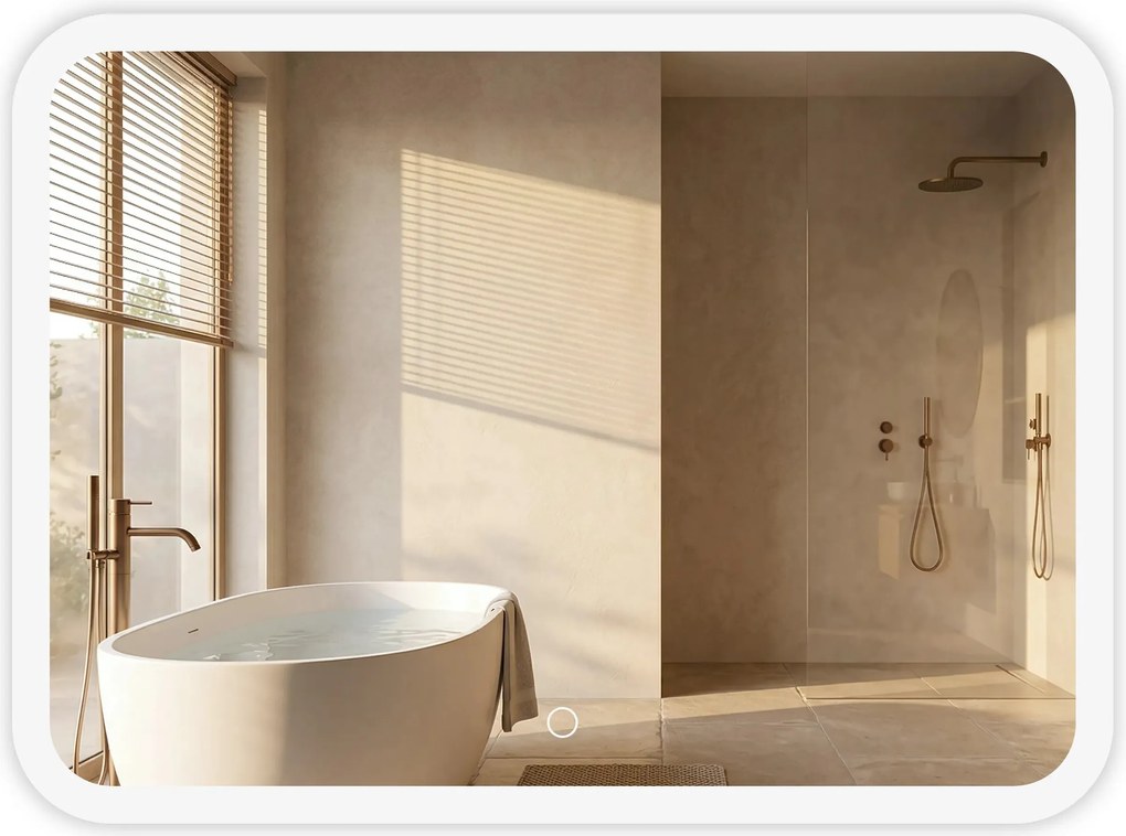 Tutumi Zrcadlo 80x60 cm s regulovatelným LED osvětlením HOM-01522