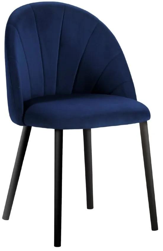 OnaDnes -20% Královsky modrá sametová jídelní židle MICADONI VENTURA
