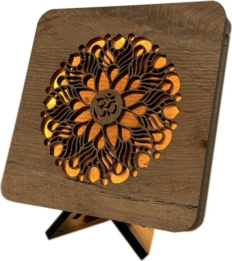 Li-Go "Mandala Aum" lampa 19x19 cm provedení povrchu: dub světlý