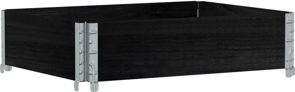 Zahradní truhlík černý 80 x 60 cm masivní borové dřevo 3295836