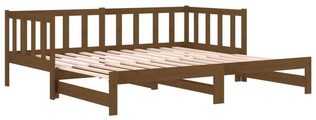 Výsuvná postel medově hnědá 2x (80 x 200) cm masivní borovice - Default Title