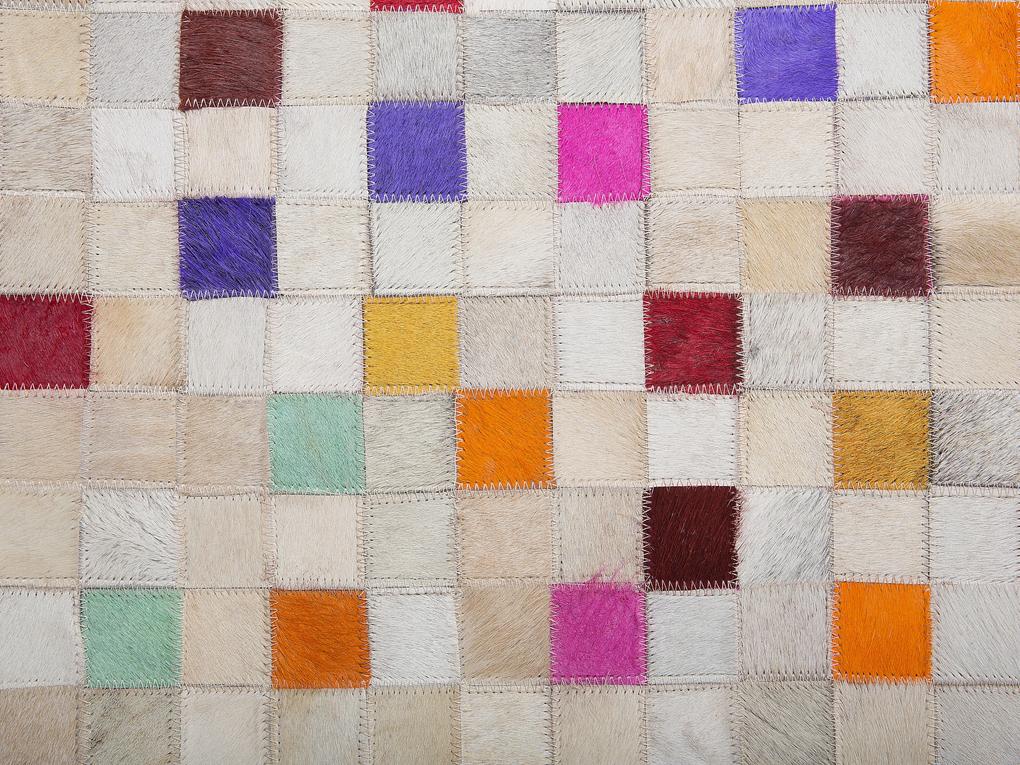 Kožený barevný koberec 160 x 230 cm ADVAN Beliani