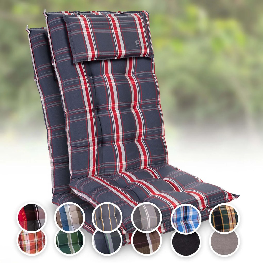 Sylt, čalouněná podložka, podložka na židli, podložka na výše polohovací křeslo, polštář, polyester, 50 × 120 × 9 cm, 2 x sedák