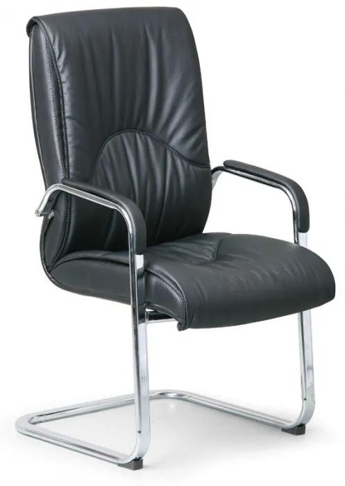 Konferenční / přísedící židle LUX, kožená, béžová