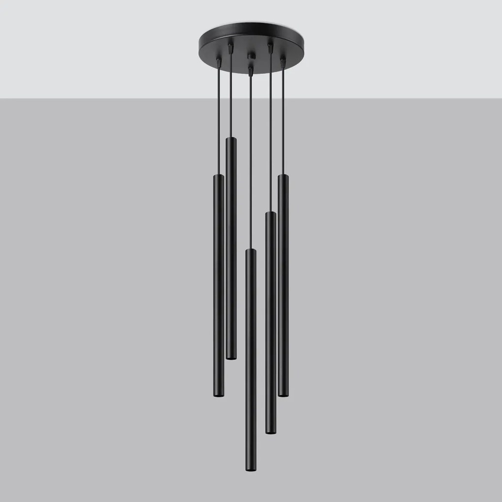 Sollux Lighting Závěsné svítidlo PASTELO 5P černé