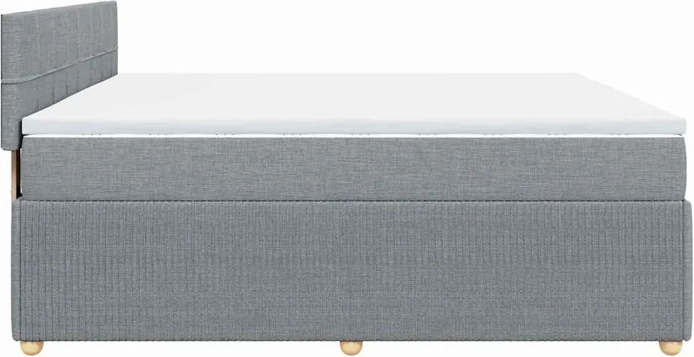 Box spring postel s matrací světle šedá 200 x 200 cm textil 3287563