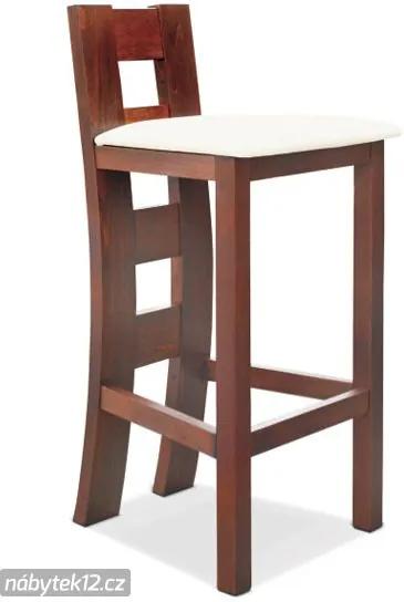 Barová židle z masivu Kaukara, masiv buku, mahagon / cn0/D, 43x96x42 cm
