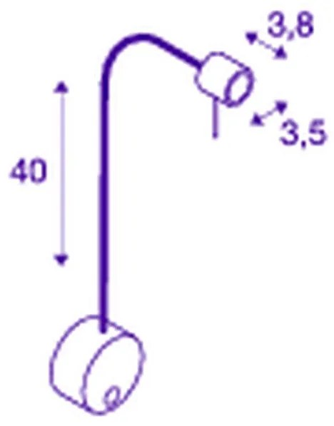 SLV 146692 Dio Flex, nástěnné flexibilní svítidlo, 1x GU10 max. 50 W, chorm