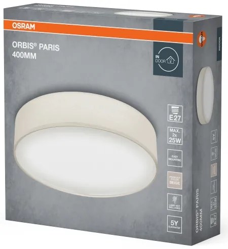 Osram - Stropní svítidlo ORBIS PARIS 2xE27/25W/230V pr. 40 cm krémová