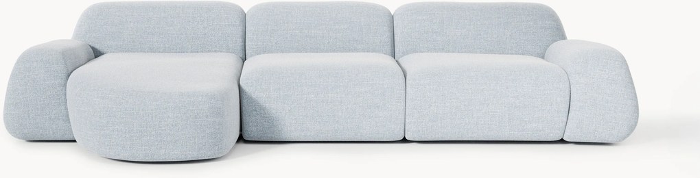 Modulární rohová bouclé pohovka Wolke, 4místná