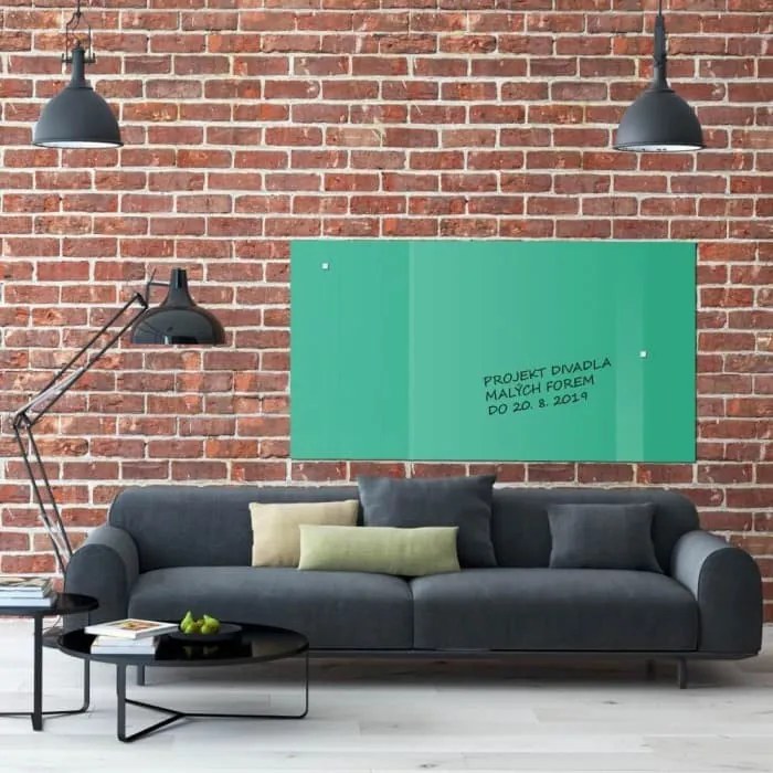Zelená smaragdová skleněná magnetická tabule domácí Smatab® - 100 × 150 cm