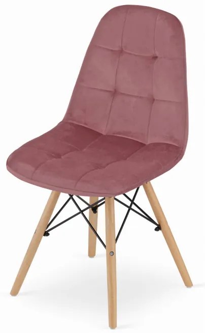 Set dvou jídelních židlí DUMO sametové růžové (2ks)