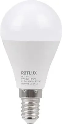 RETLUX RLL 633 G45 E14 mini Globe 6W / 810 lm / 4000K - studená bílá /