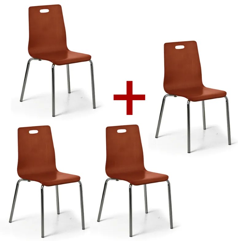 Dřevěná jídelní židle BETTY 3+1 ZDARMA, ořech