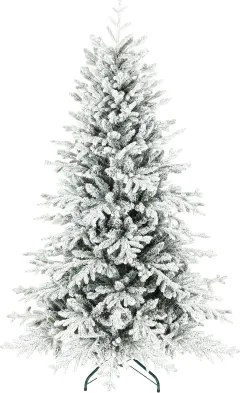 HOMCOM Umělý vánoční strom, 180 cm vánoční strom s umělým sněhem, 1815 větví, skládací kovový stojan