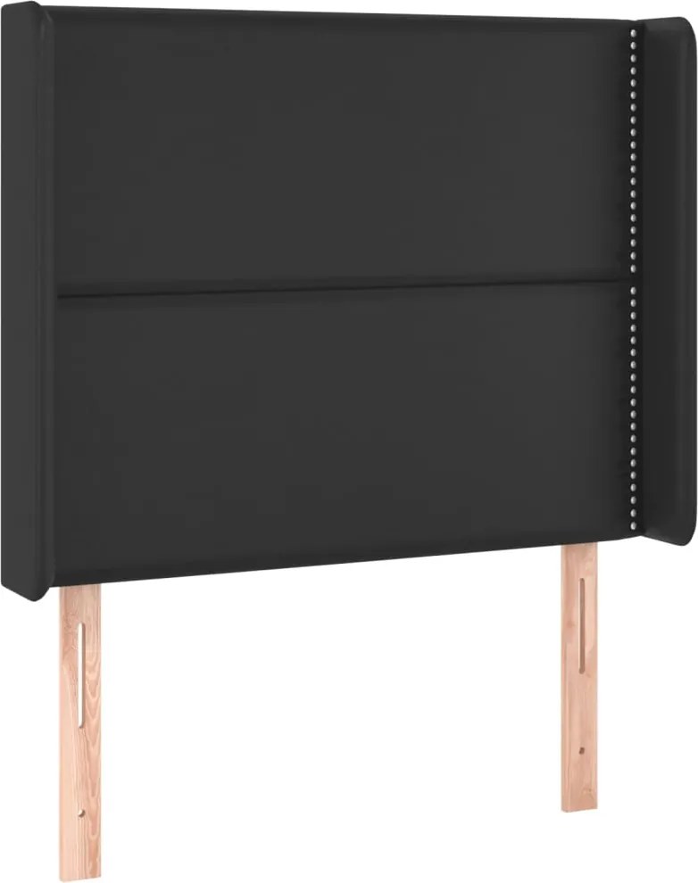 Box spring postel s matrací a LED černá 100x200 cm umělá kůže 3139307