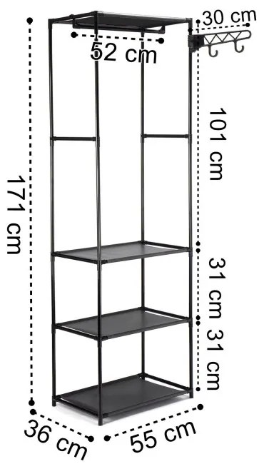 Šatní skříň MILENA černá