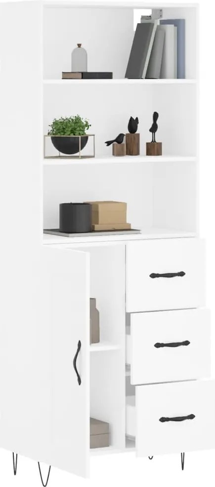 Skříň highboard bílá 69,5 x 34 x 180 cm kompozitní dřevo 3190013