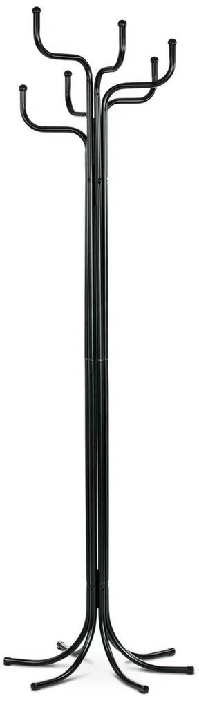 Autronic - Věšák stojanový, kovová konstrukce, černý matný lak, výška 188 cm, nosnost 12 kg - 83707-06 BK