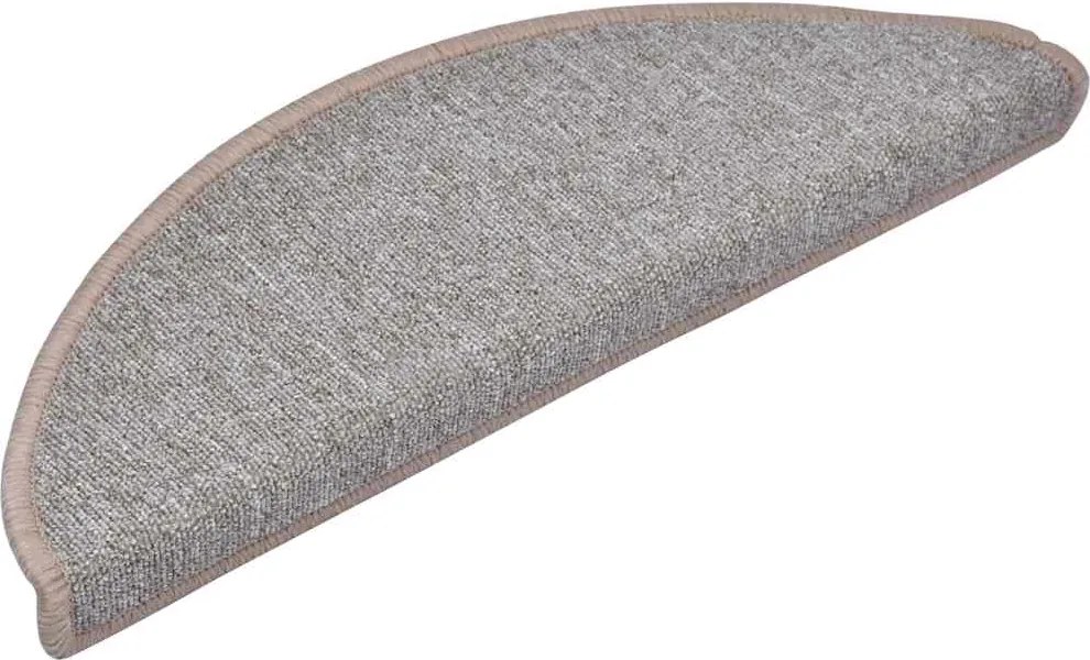 Schodové rohože 10 ks 65 x 24 x 4 cm světle hnědé, půlkulaté, velké 149755