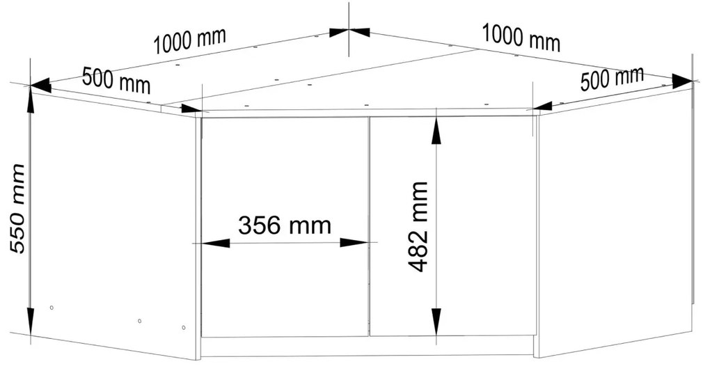 Nástavec na rohovou šatní skříň CLP 100 cm dub artisan
