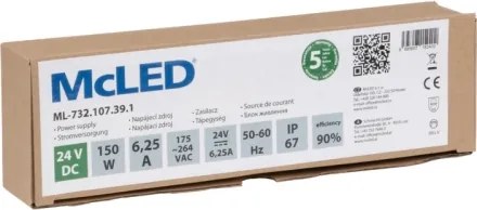 LED napájecí zdroj McLED 24VDC 6,25A 150W ML-732.107.39.1