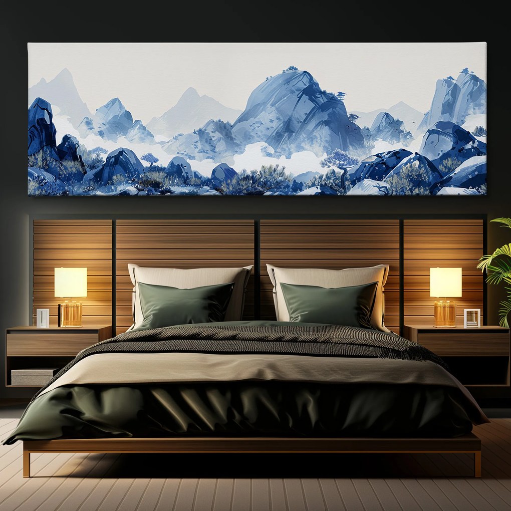 Obraz na plátně - Pod tou skálou co se tyčí FeelHappy.cz Velikost obrazu: 240 x 80 cm