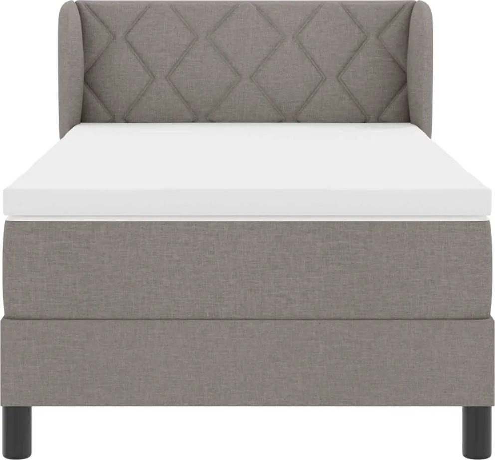 Postel s boxspringem s čelo Taupe 90 x 190 cm textil 3340063