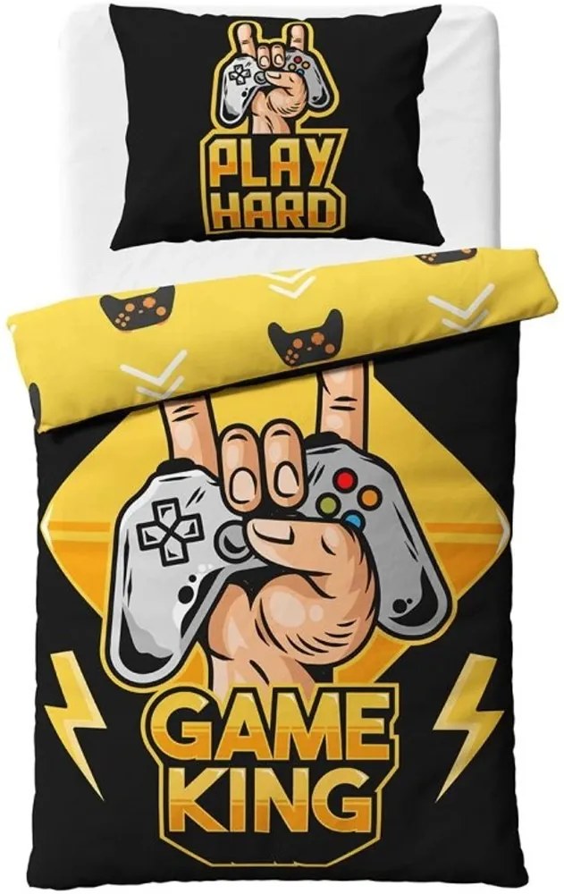 Bavlněné ložní povlečení Game King - 70x90 cm + 140x200 cm