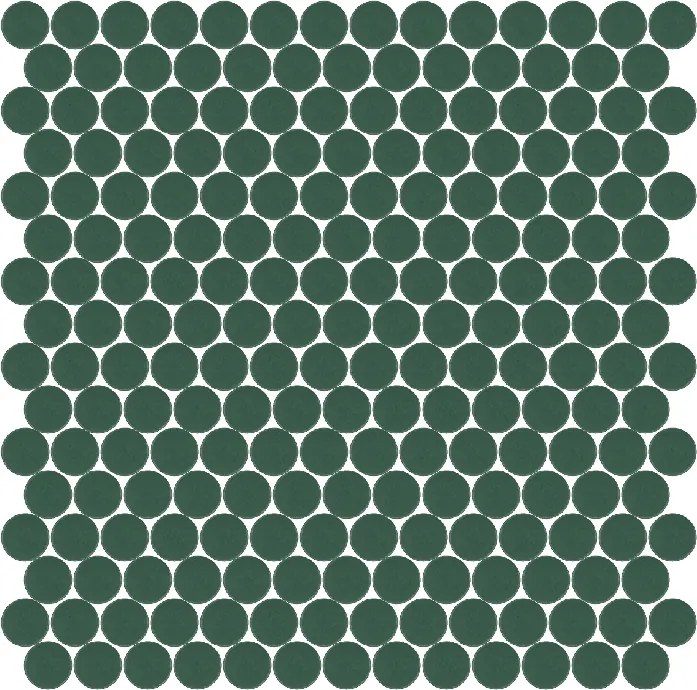 Hisbalit Obklad skleněná zelená Mozaika 220B MAT kolečka  kolečka prům. 2,2 (33,33x33,33) cm - KO220BMH