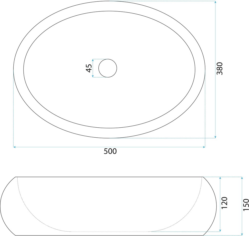 Rea Mika Cloudy, umyvadlo na desku 500x380x150 mm, bílá-imitace kamene, REA-U3584