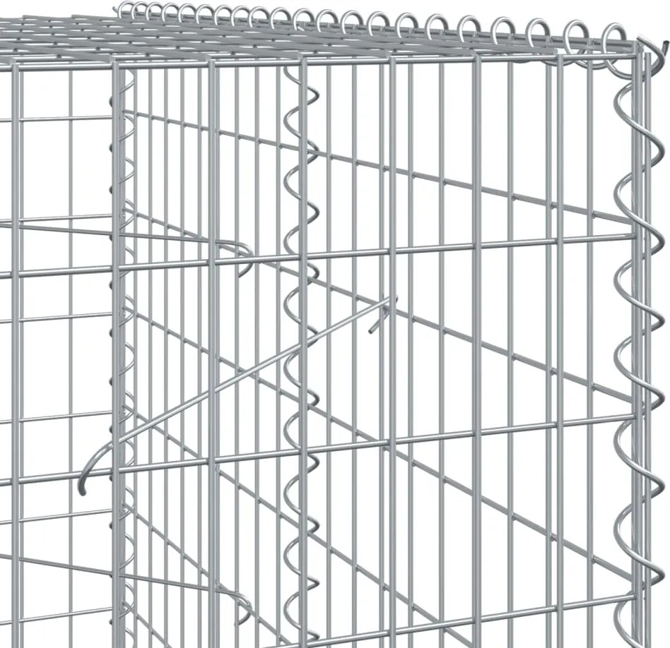 Gabionový koš s víkem 550 x 100 x 200 cm pozinkované železo 3295234