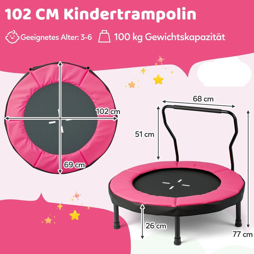 Costway Ø102 cm dětská trampolína fitness trampolína vnitřní s odnímatelnou