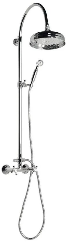 Reitano Rubinetteria, ANTEA sprchový sloup k napojení na baterii, hlavová a ruční sprcha, chrom, SET031