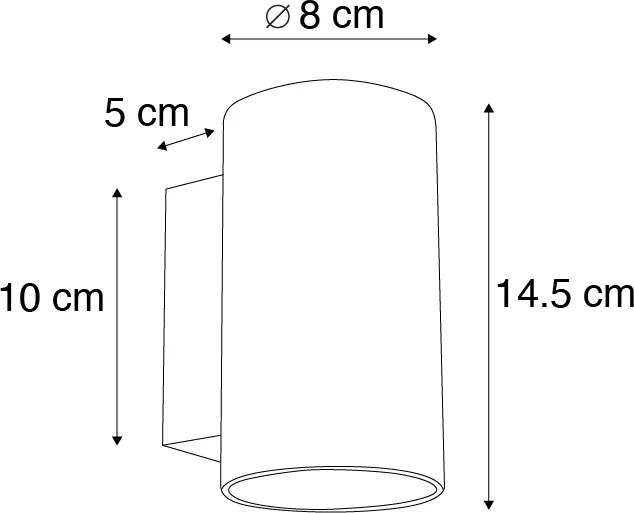 Chytrá designová nástěnná lampa černá vč. 2 Wifi GU10 - Sandy