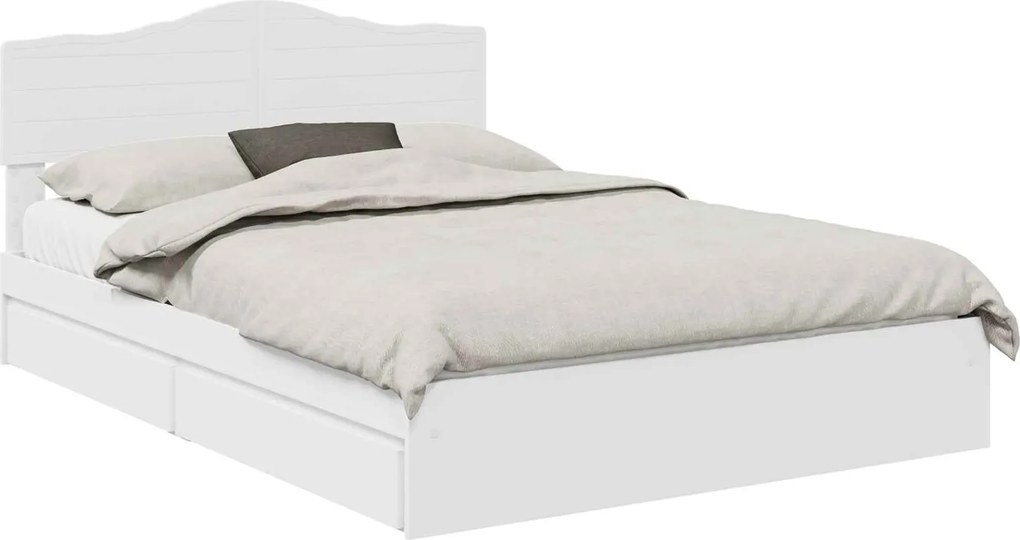 Postel s úložným prostorem Bílá 140 x 190 cm Kompozitní dřevo 3413096