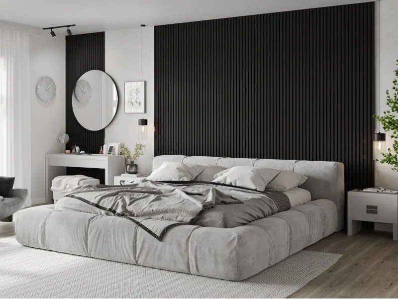 Mexen Lam-B, stěnové lamely 275 × 31,5 cm, HDF deska 4 mm, černá lesklá, S100-275317-2812-055